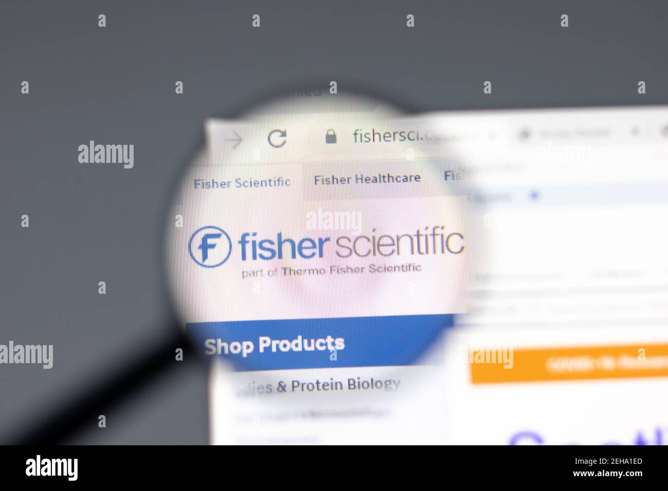 New York, USA - 15 February 2021: Fisher Scientific website in browser ...