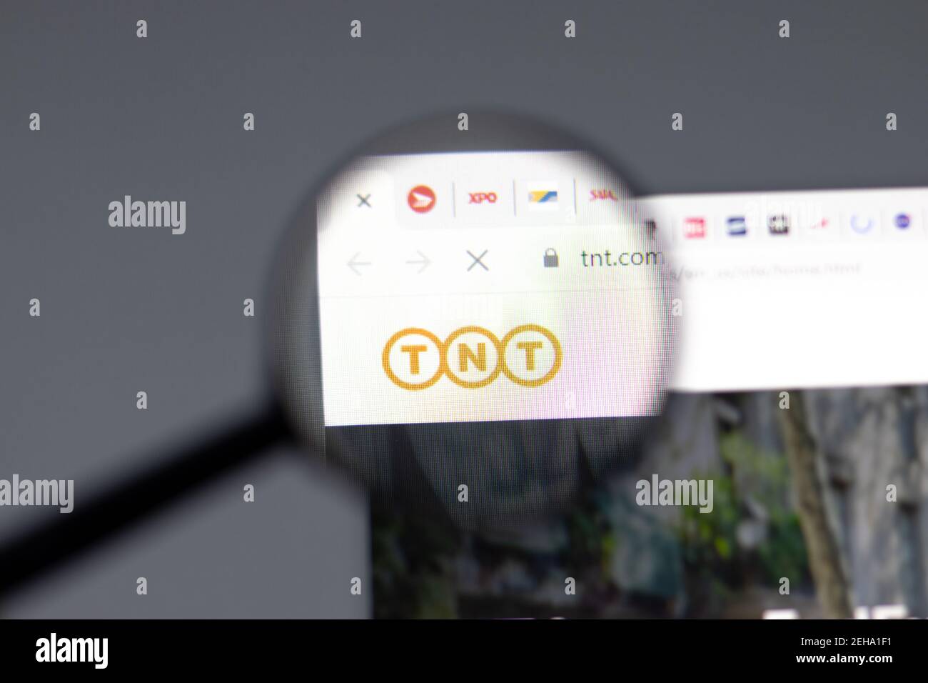 New York, USA - 15 February 2021: TNT Express website in browser with ...