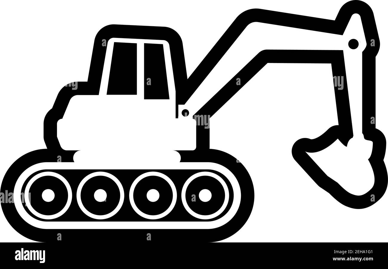 Excavator heavy machinery pictogram icon Stock Vector Images - Alamy
