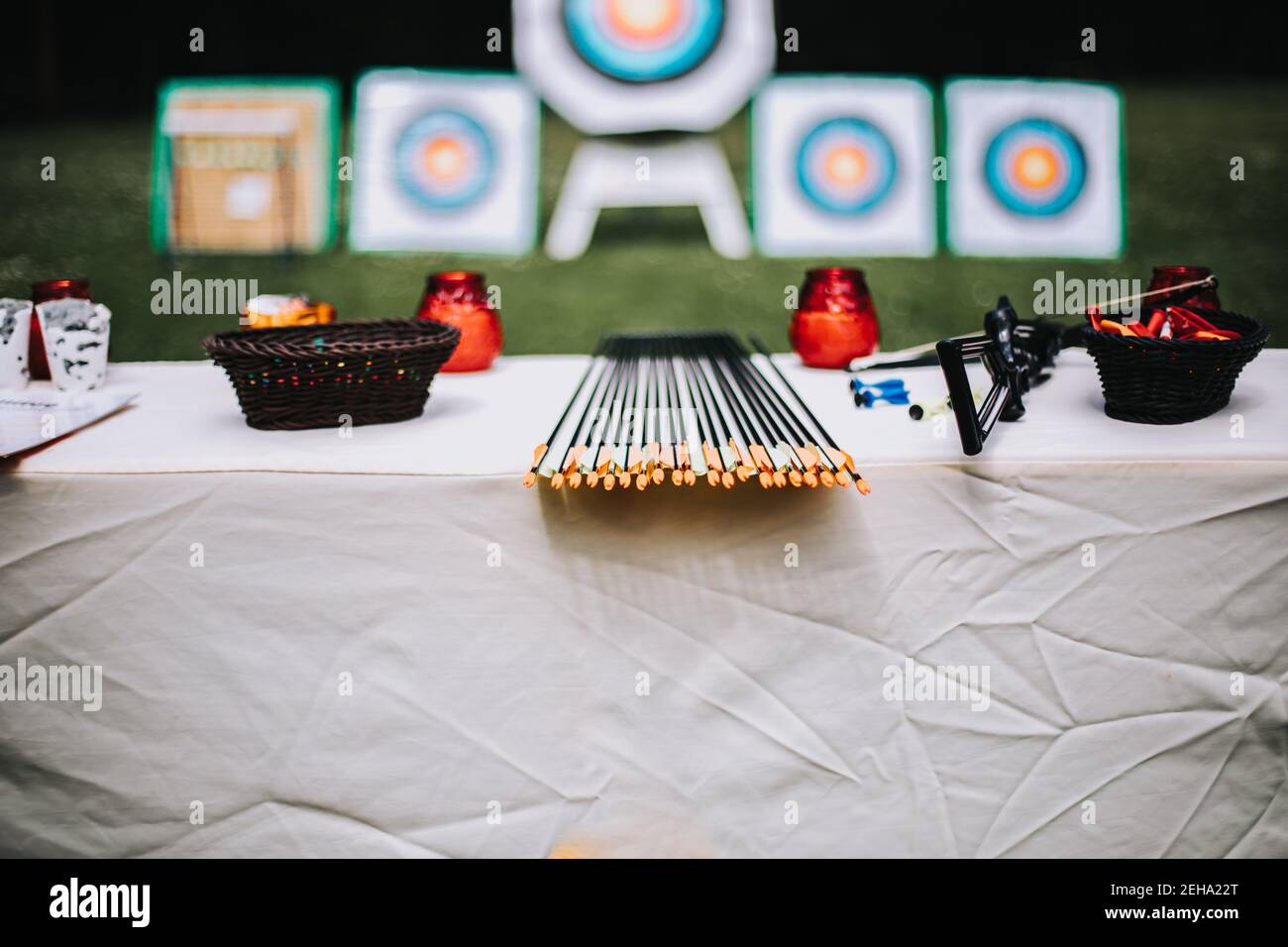 photo of a target board game in the garden Stock Photo - Alamy