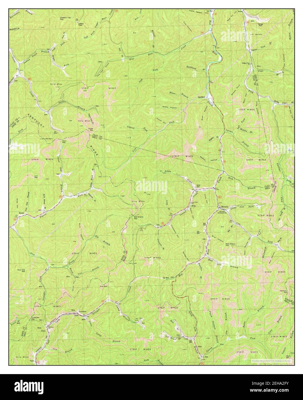 Beverly, Kentucky, map 1979, 1:24000, United States of America by ...