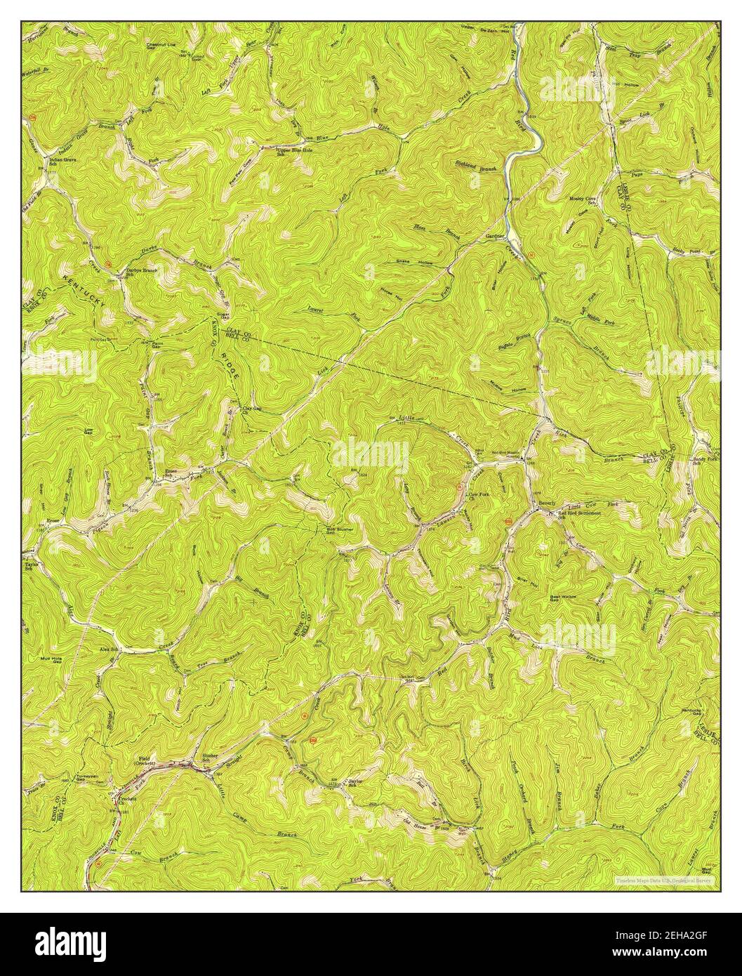 Beverly, Kentucky, map 1954, 1:24000, United States of America by ...