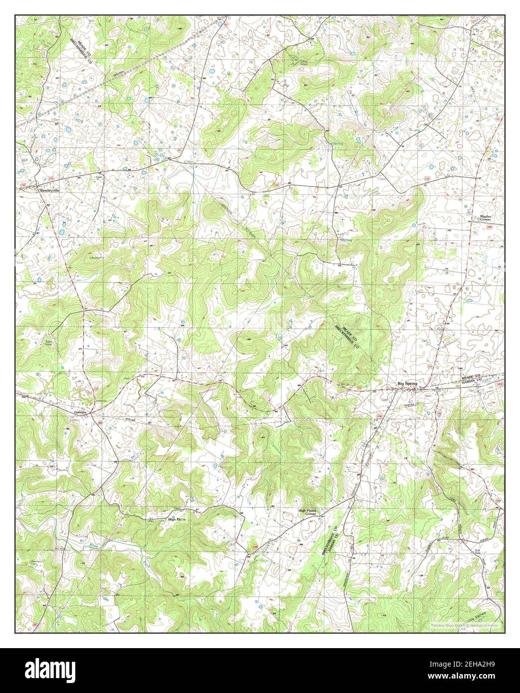 Big Spring, Kentucky, map 1991, 1:24000, United States of America by ...