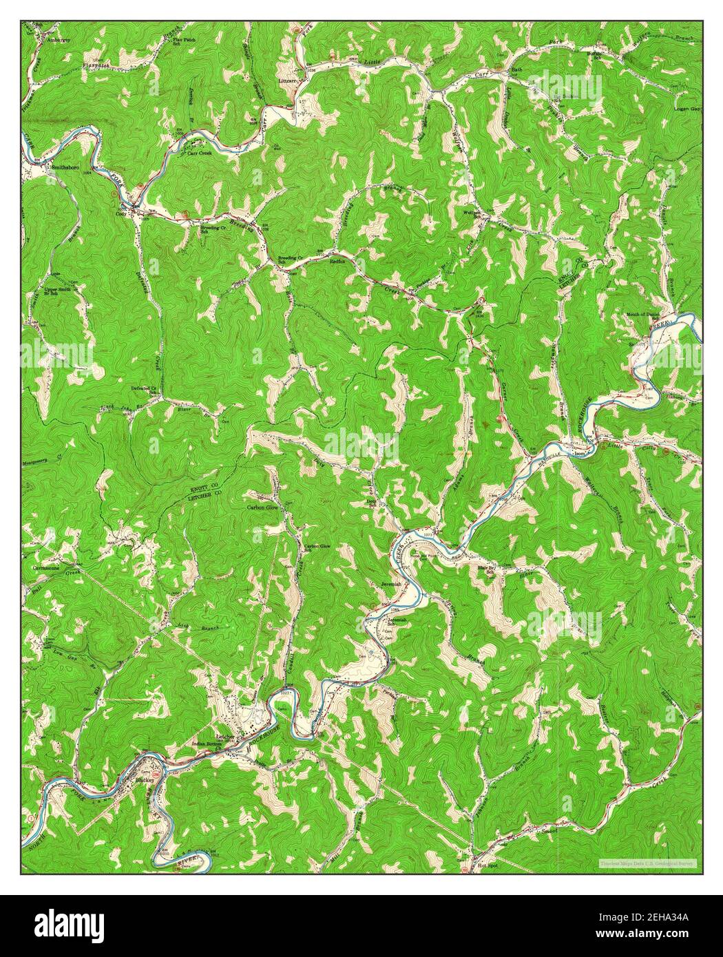 Blackey, Kentucky, map 1954, 1:24000, United States of America by ...