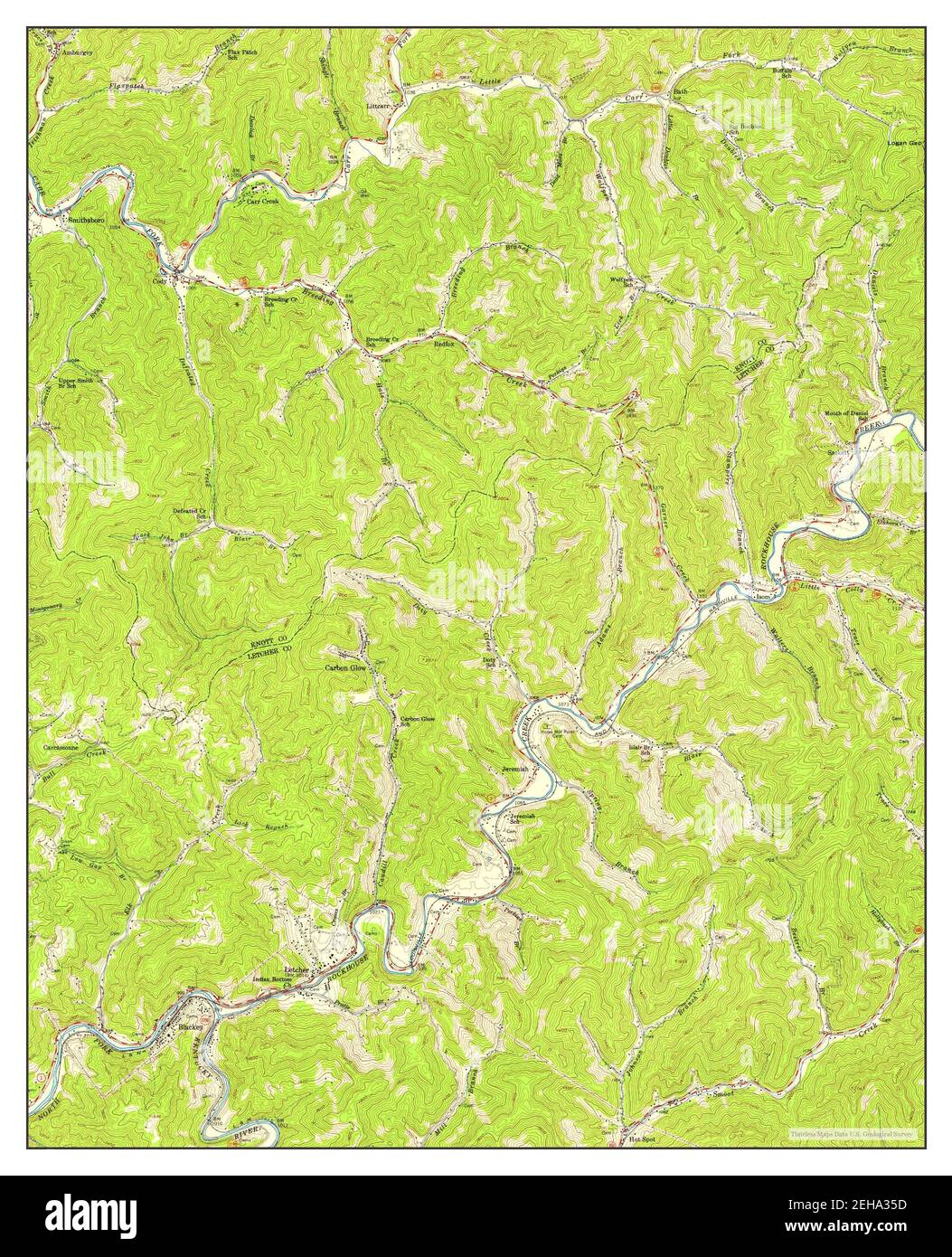 Blackey, Kentucky, map 1954, 1:24000, United States of America by ...