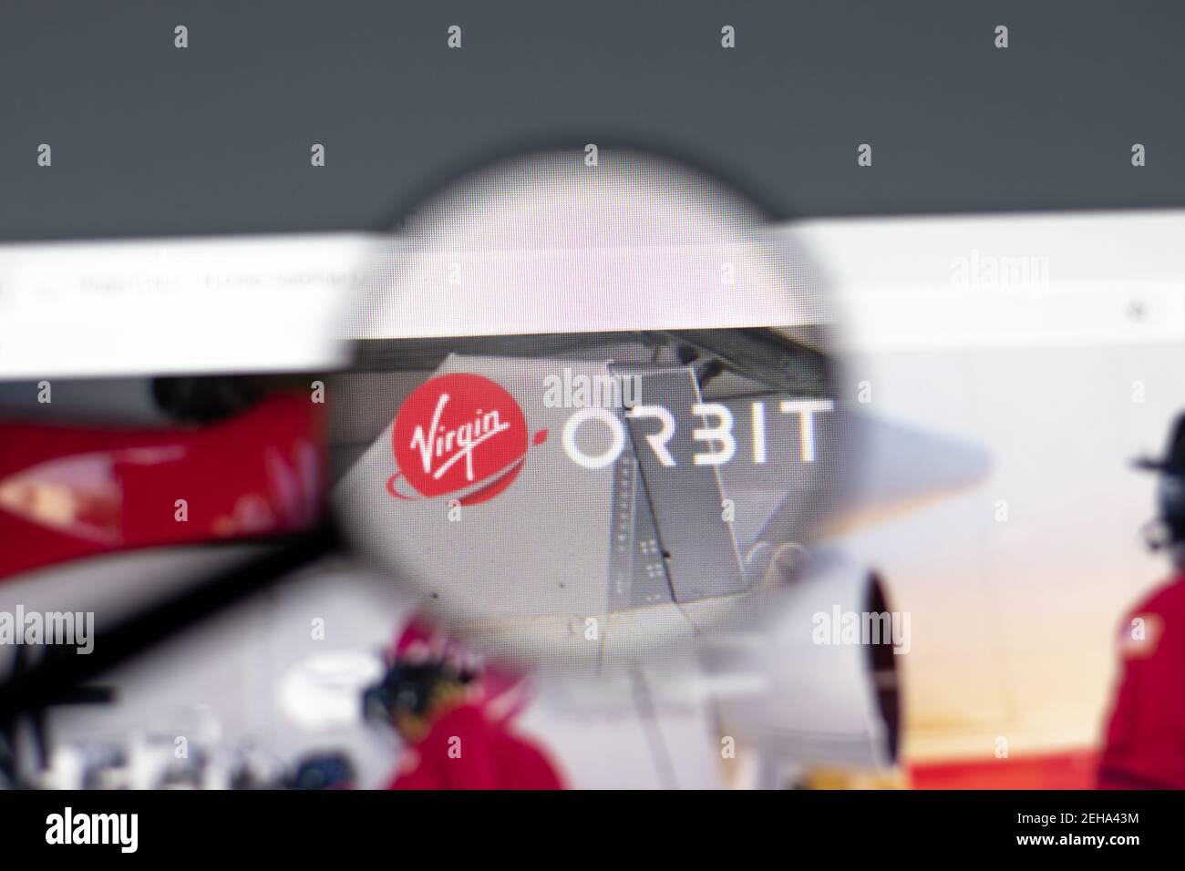New York, USA - 15 February 2021: Virgin Orbit website in browser with ...