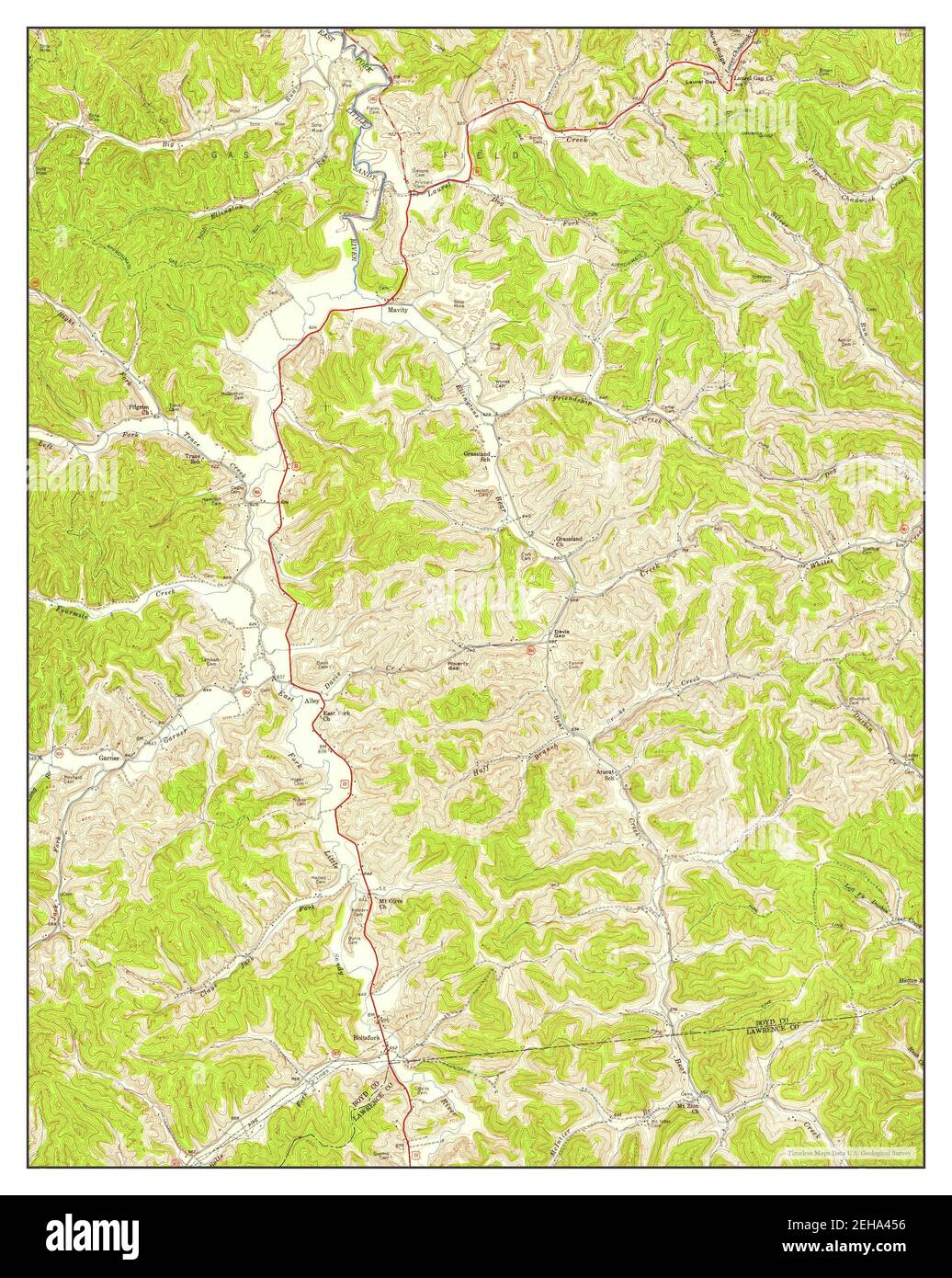 Boltsfork, Kentucky, map 1953, 1:24000, United States of America by ...