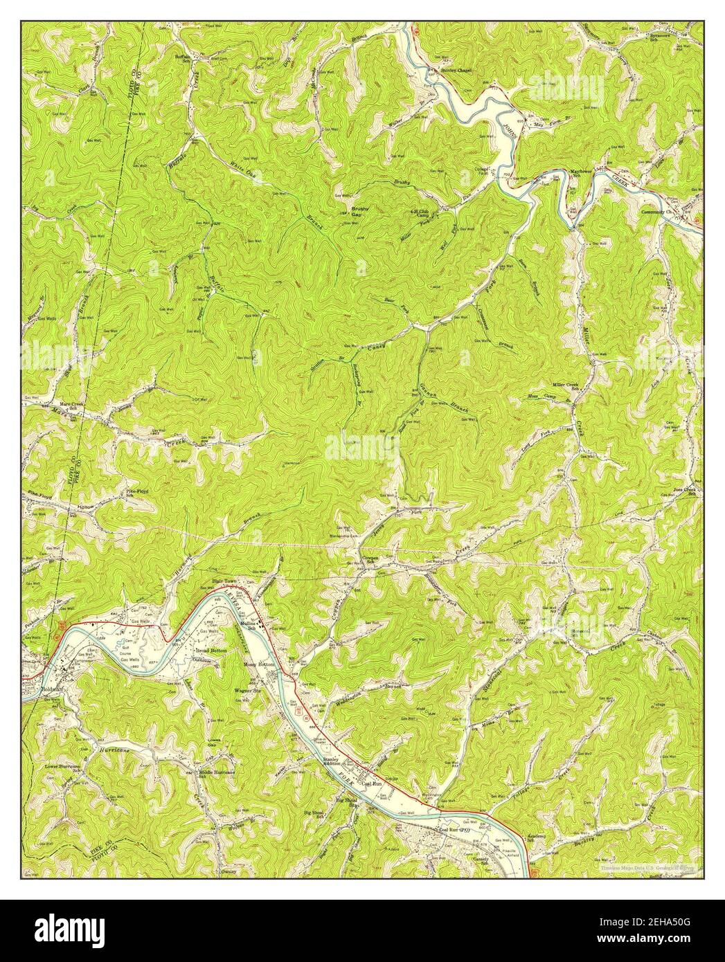 Broad Bottom, Kentucky, map 1954, 1:24000, United States of America by ...