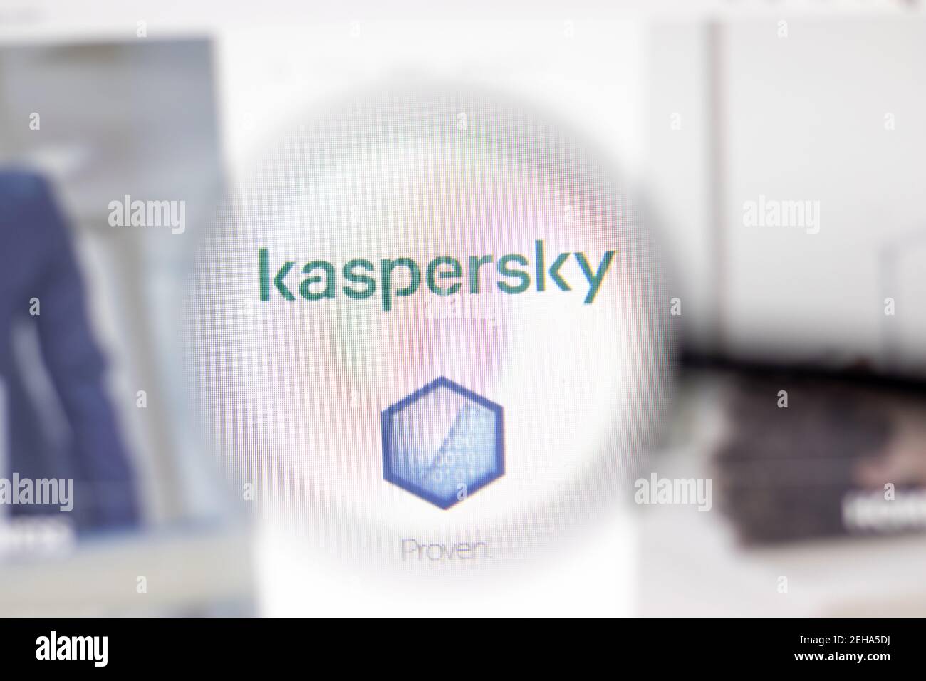 New York, USA - 15 February 2021: Kaspersky website in browser with ...
