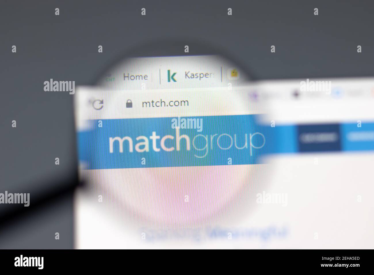 New York, USA - 15 February 2021: Match Group website in browser with ...