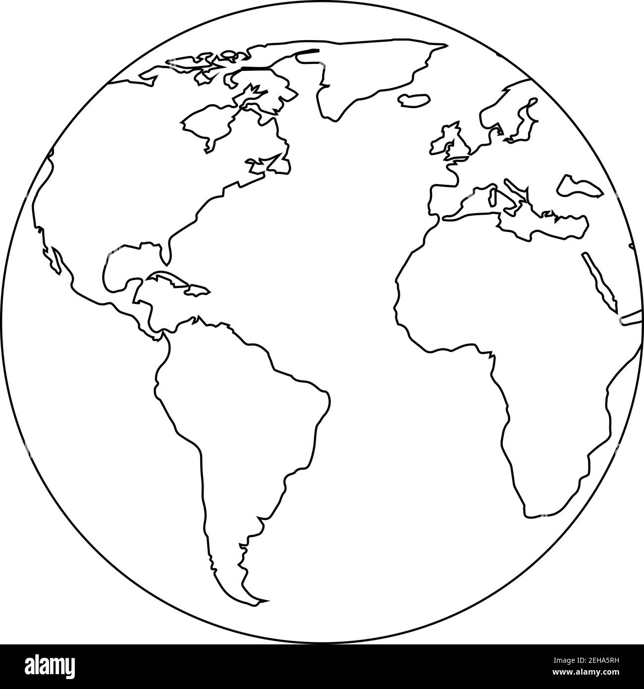 Globe Earth line icon, Vector sign on white background Stock Vector ...