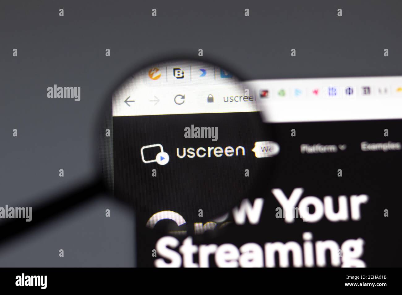 New York, USA - 15 February 2021: uscreen website in browser with ...