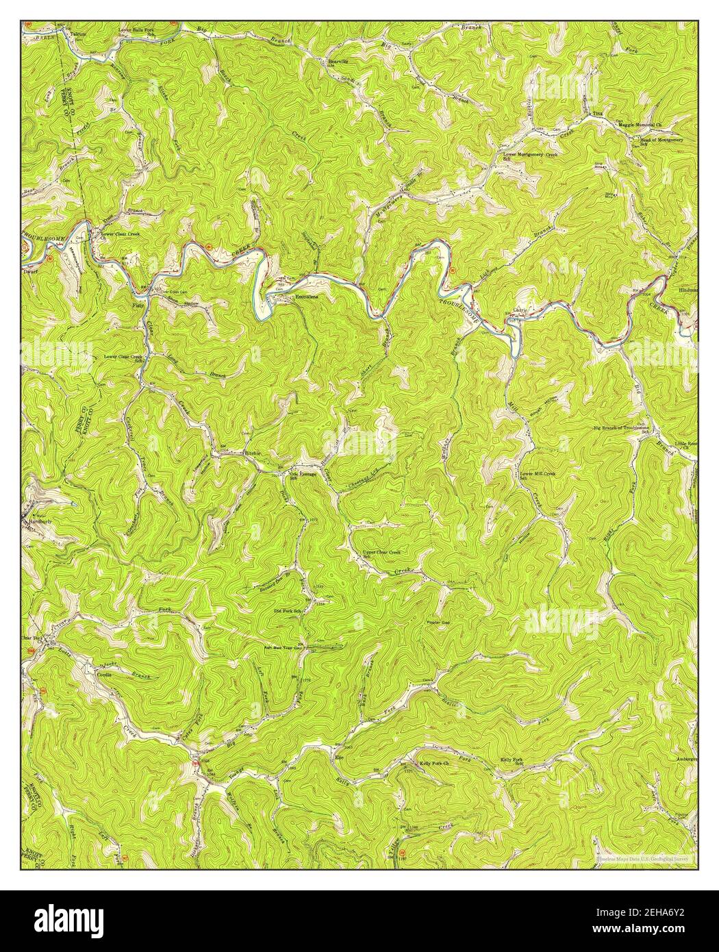Carrie, Kentucky, map 1954, 1:24000, United States of America by ...