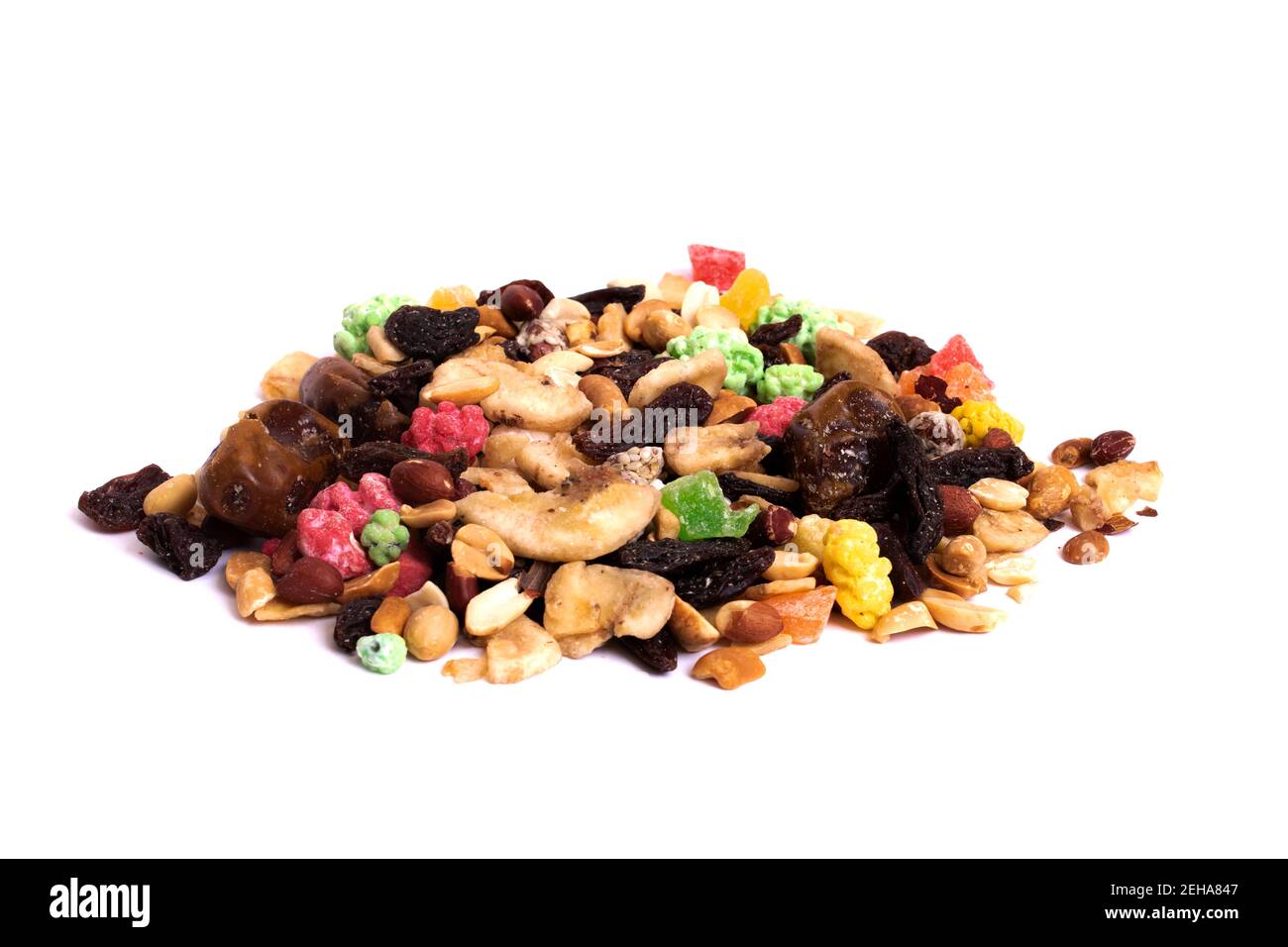 Multicolored dried fruits isolated on a white background Stock Photo ...
