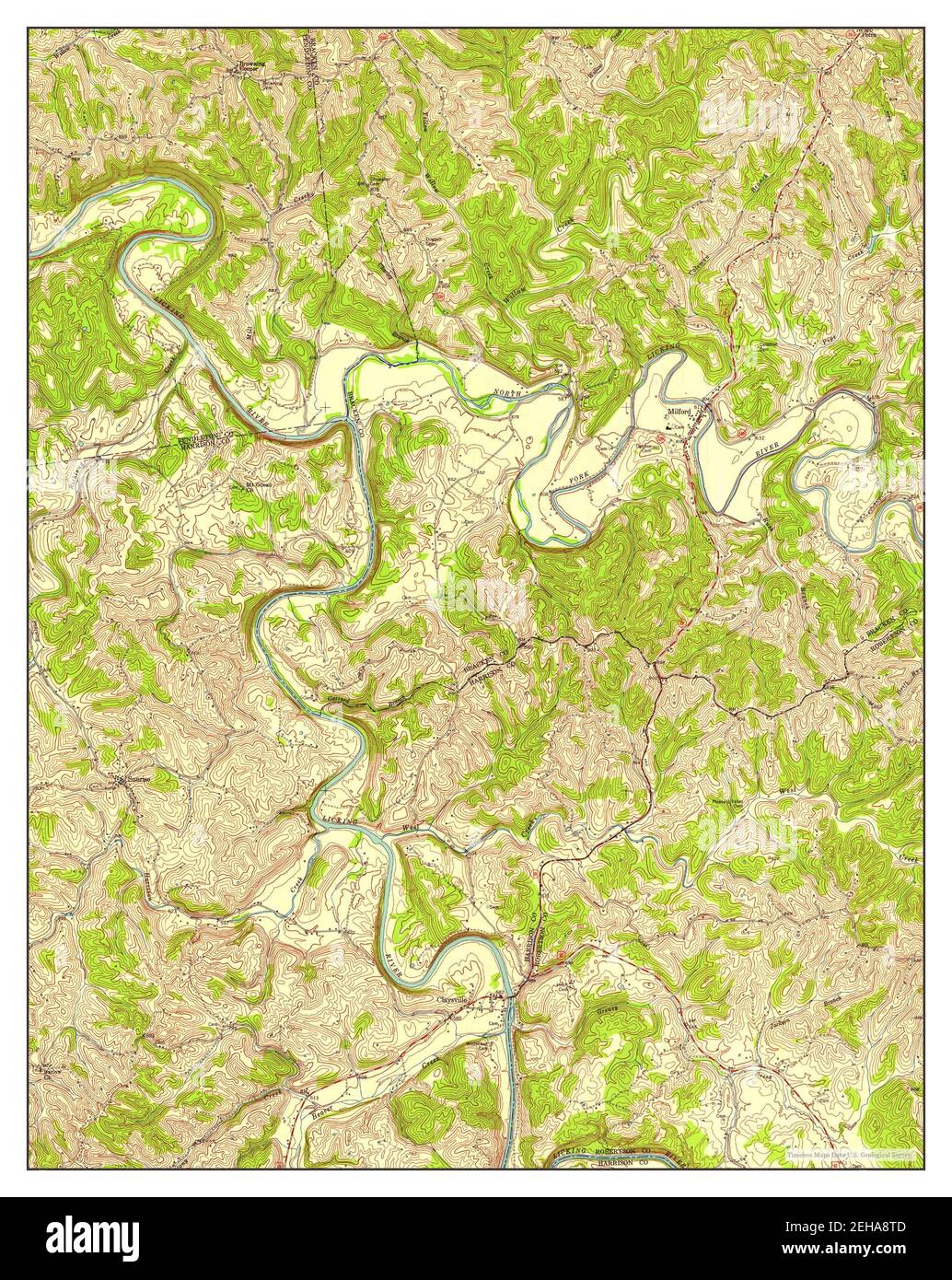 Claysville, Kentucky, map 1952, 1:24000, United States of America by ...