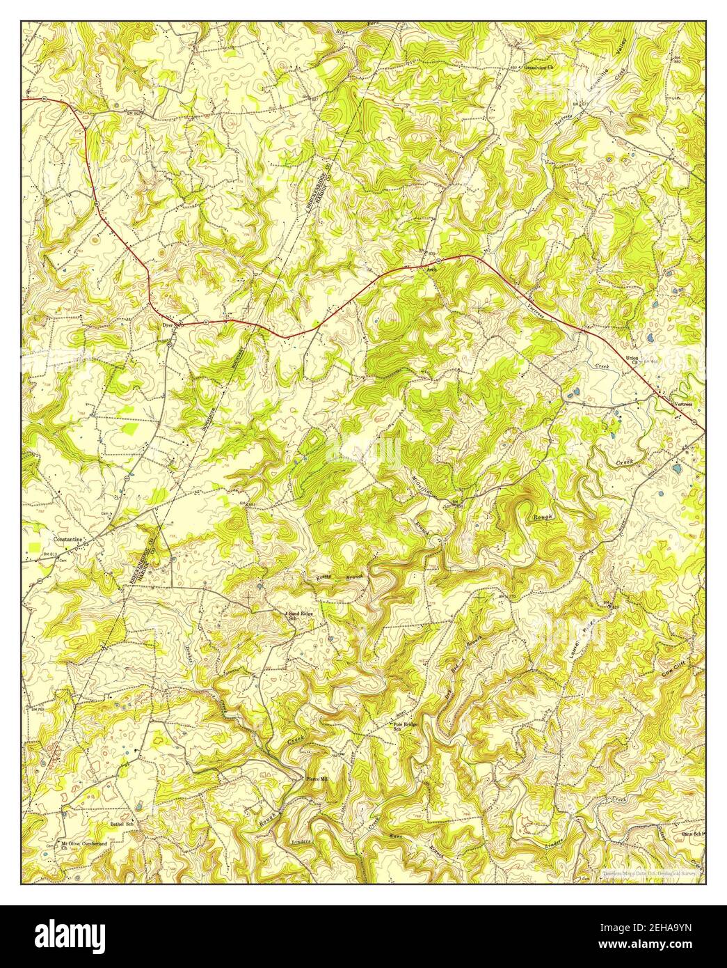 Constantine, Kentucky, map 1949, 1:24000, United States of America by ...