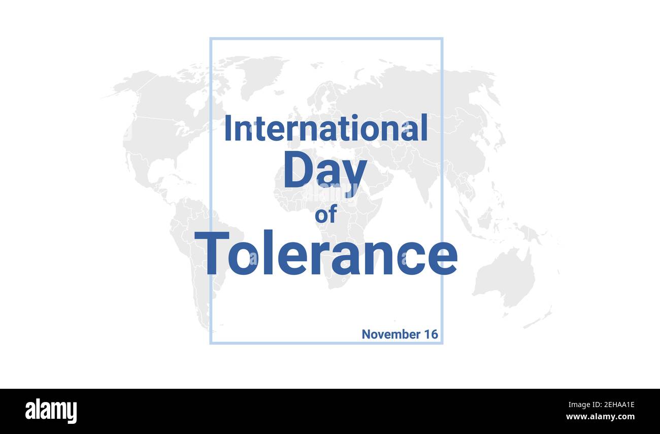 International Day of Tolerance holiday card. November 16 graphic poster ...