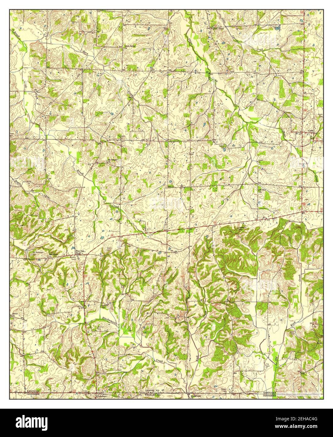 Cuba, Kentucky, map 1952, 1:24000, United States of America by Timeless ...