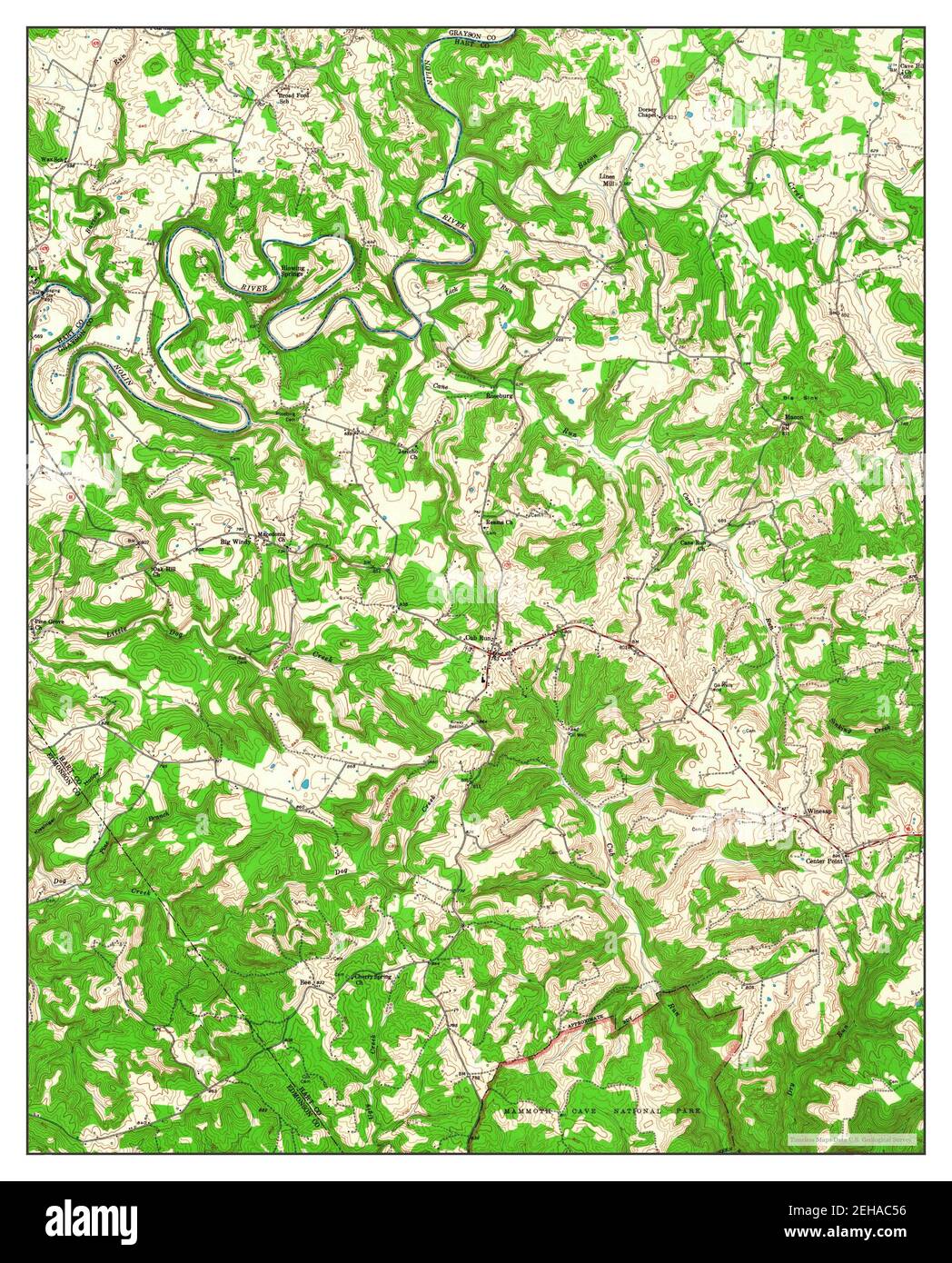 Cub Run, Kentucky, map 1954, 1:24000, United States of America by ...