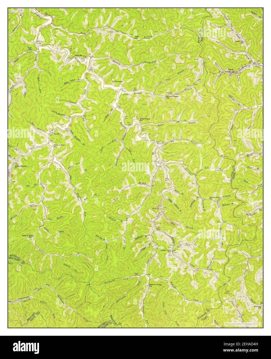 David, Kentucky, map 1954, 1:24000, United States of America by ...