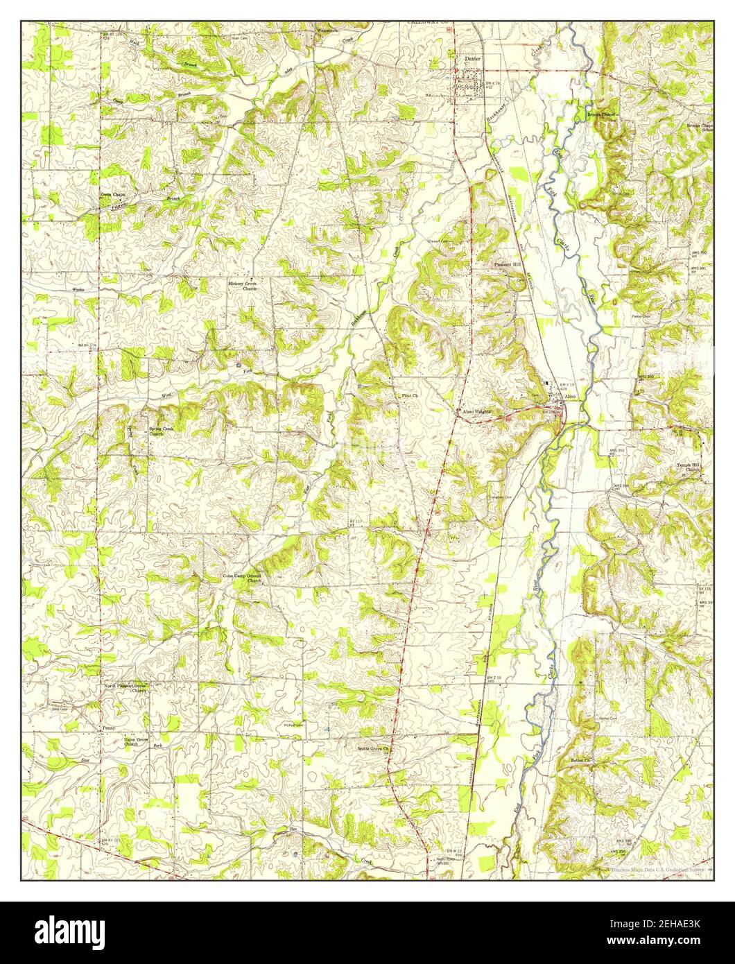 Dexter, Kentucky, map 1951, 1:24000, United States of America by ...