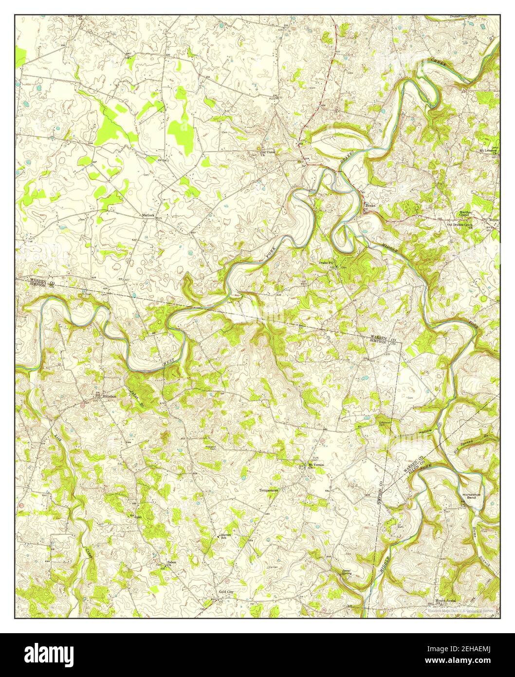 Drake, Kentucky, map 1954, 1:24000, United States of America by ...
