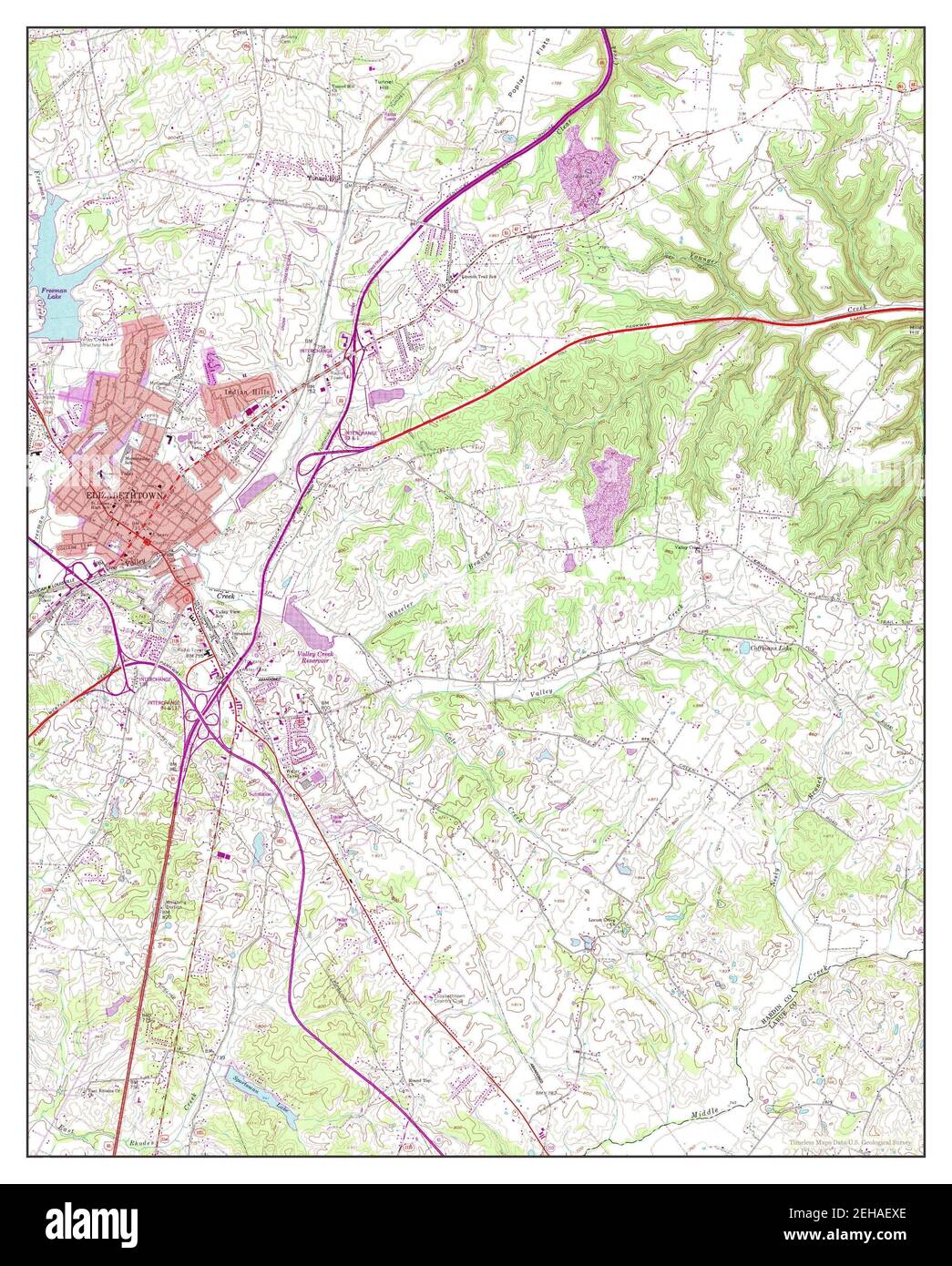 Map Of Elizabethtown High Resolution Stock Photography and Images - Alamy