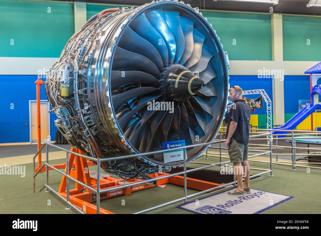 Rolls Royce Trent 1000 engine inside the Infinity Science Center at the ...