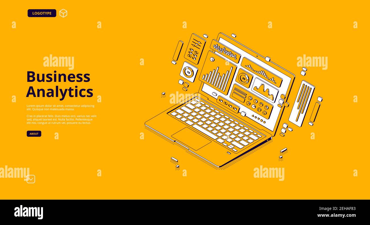 Laptop computer charts on screen Stock Vector Images - Alamy