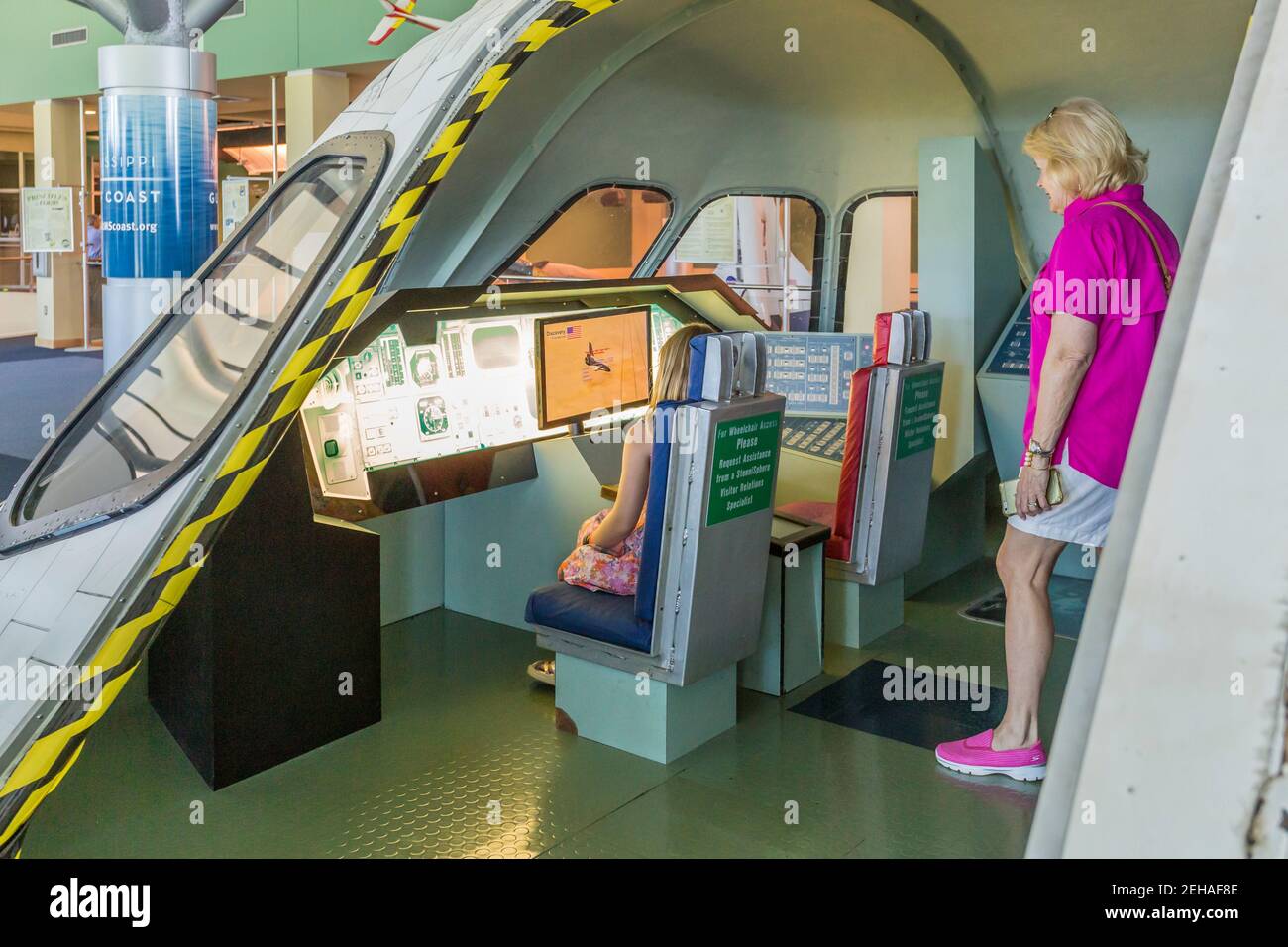 Space Shuttle Discovery exhibit inside the Infinity Science Center at ...