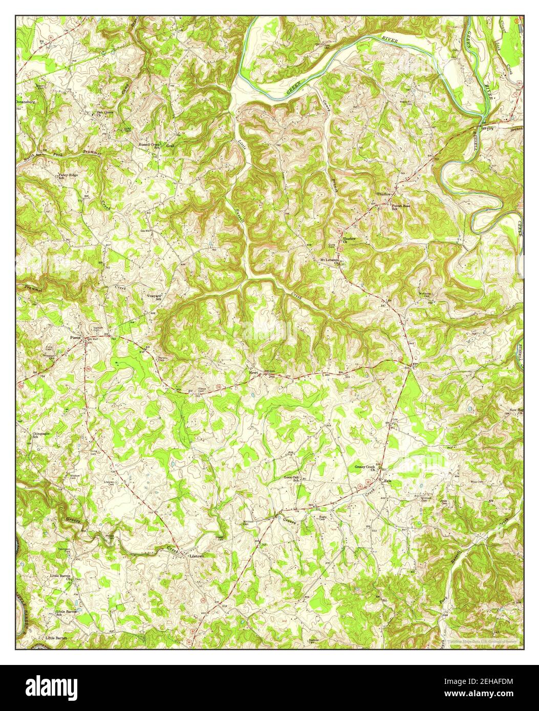 Exie, Kentucky, map 1953, 1:24000, United States of America by Timeless ...