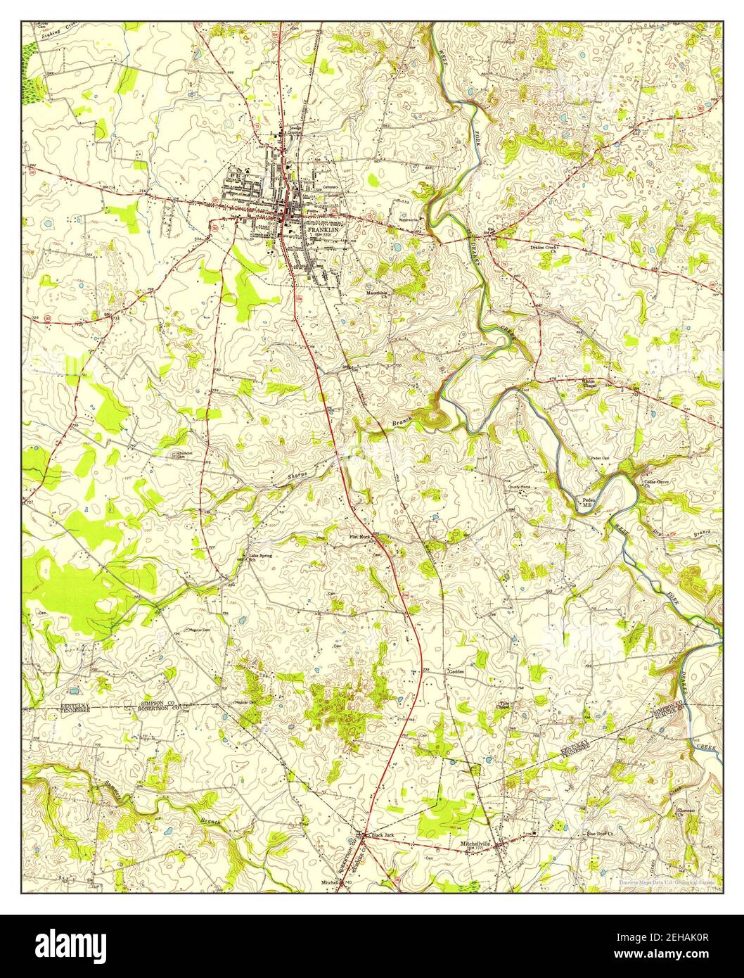 Franklin Kentucky Map