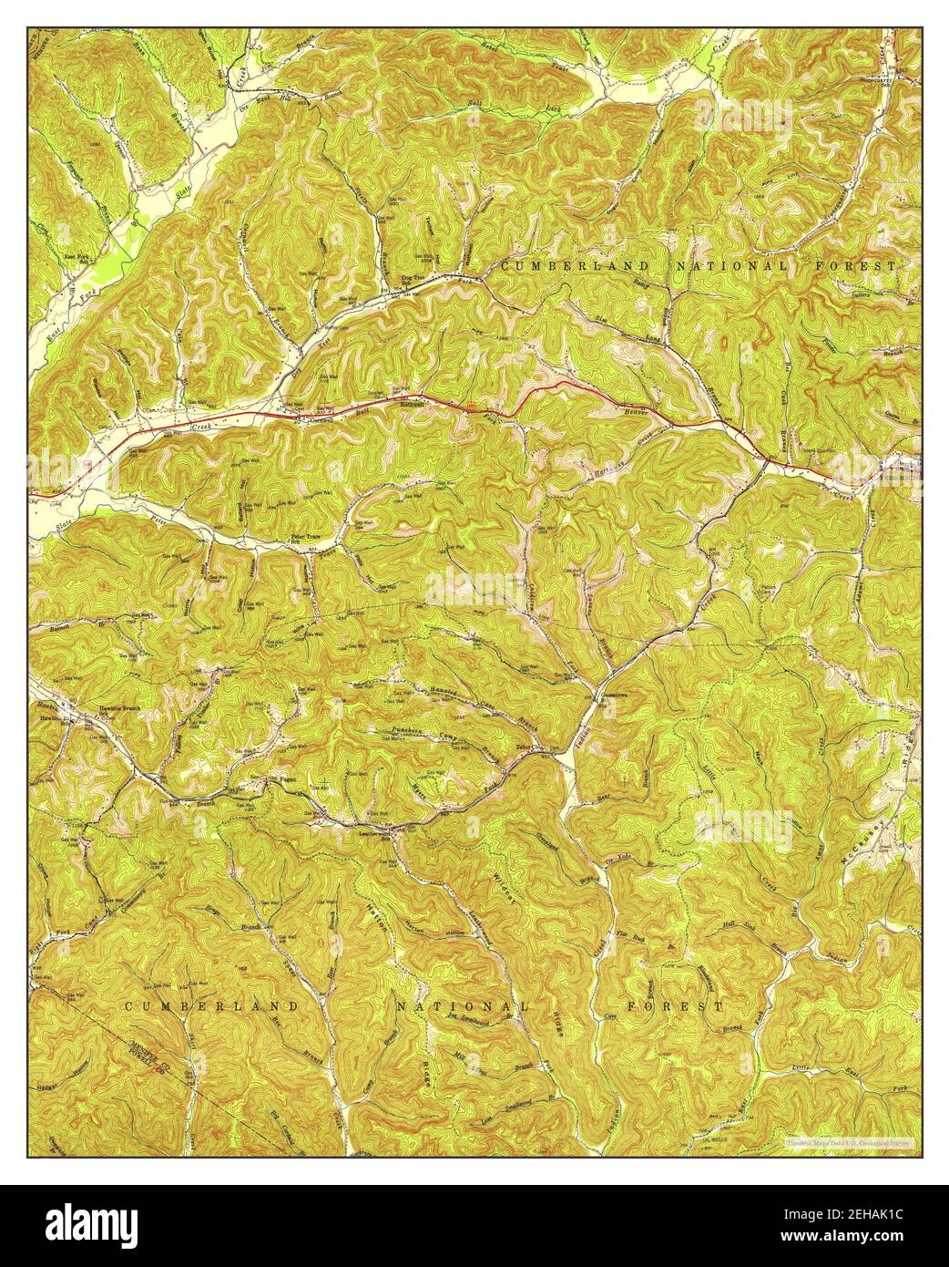 Frenchburg, Kentucky, map 1952, 1:24000, United States of America by ...