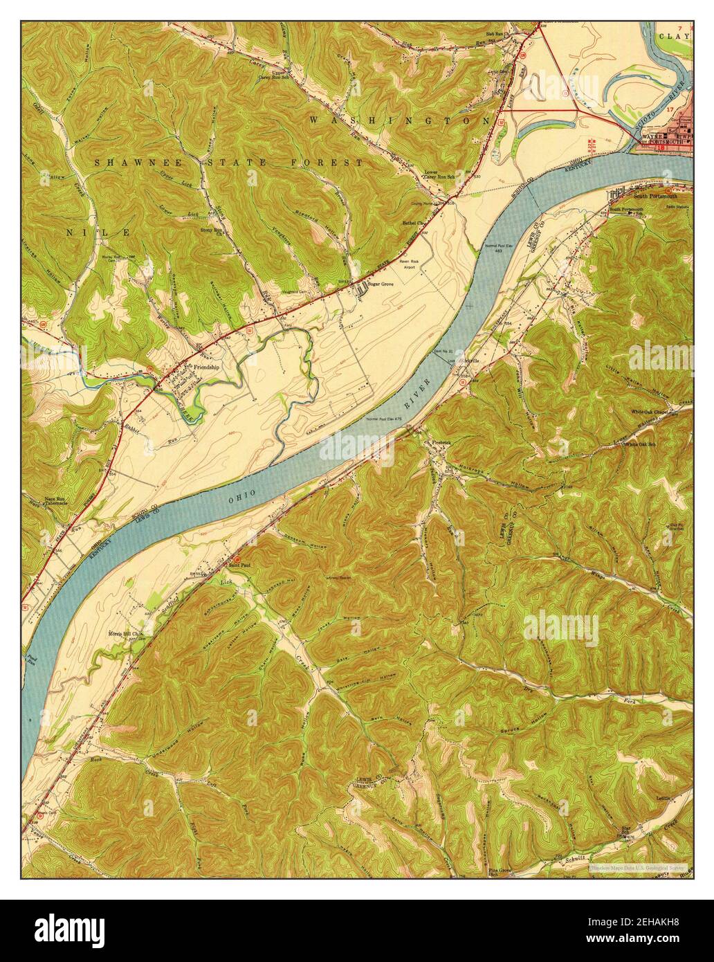 Friendship, Kentucky, map 1951, 1:24000, United States of America by ...