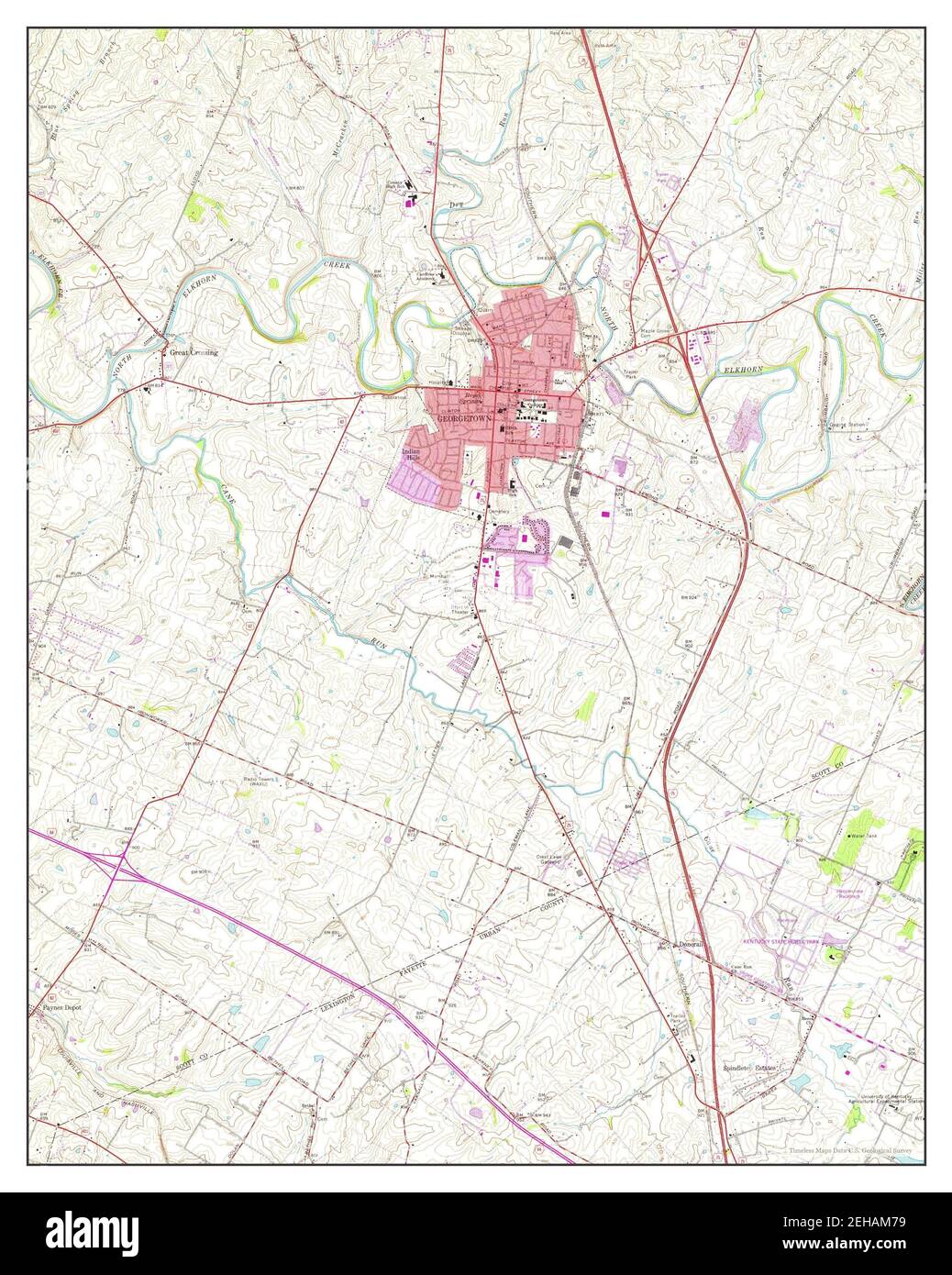 Georgetown, Kentucky, map 1965, 1:24000, United States of America by ...
