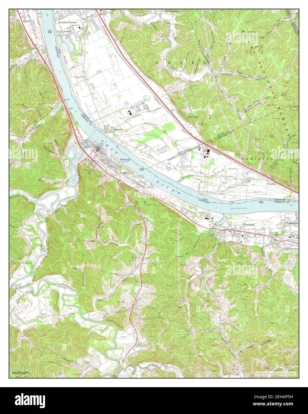 Greenup, Kentucky, map 1972, 1:24000, United States of America by ...
