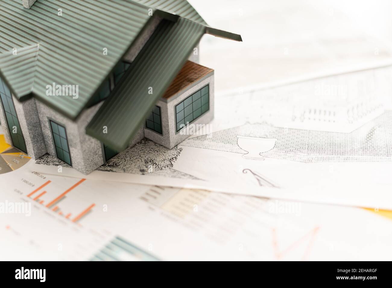 Volumetric project of house. Layout of a house with an open roof ...