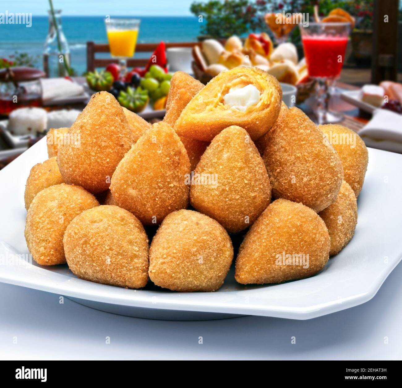 Coxinha of chicken, Brazilian snack food Stock Photo - Alamy