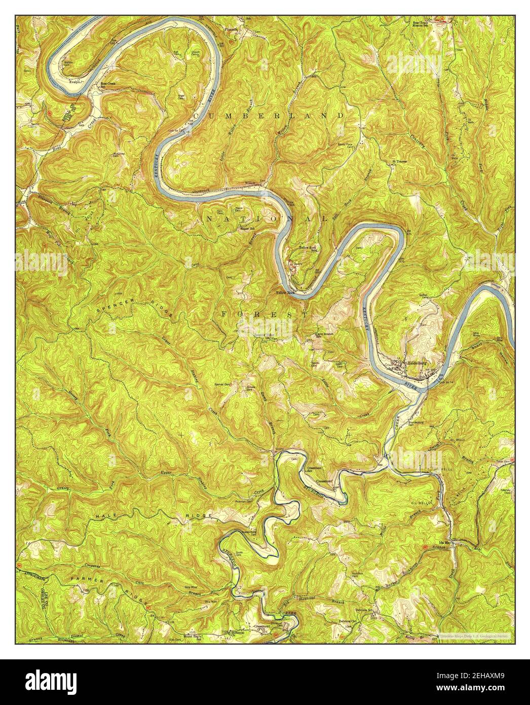 Heidelberg, Kentucky, map 1952, 1:24000, United States of America by ...