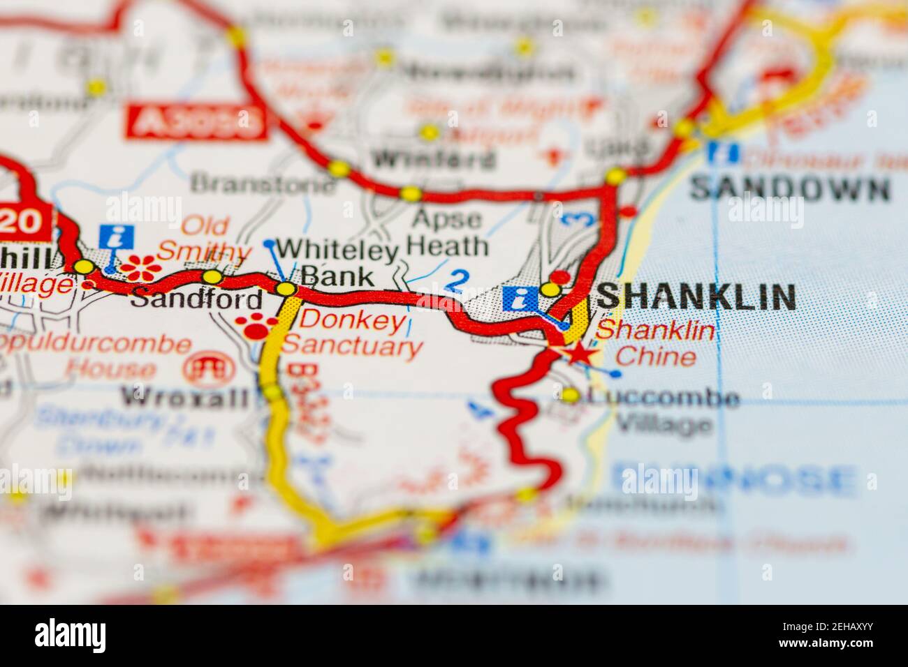 Shanklin isle of wight and surrounding areas shown on a road map or ... Shanklin isle of wight and surrounding areas shown on a road map or ...