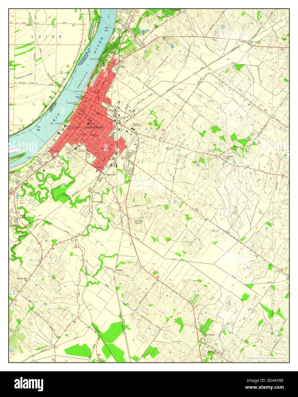 Henderson, Kentucky, map 1959, 1:24000, United States of America by ...