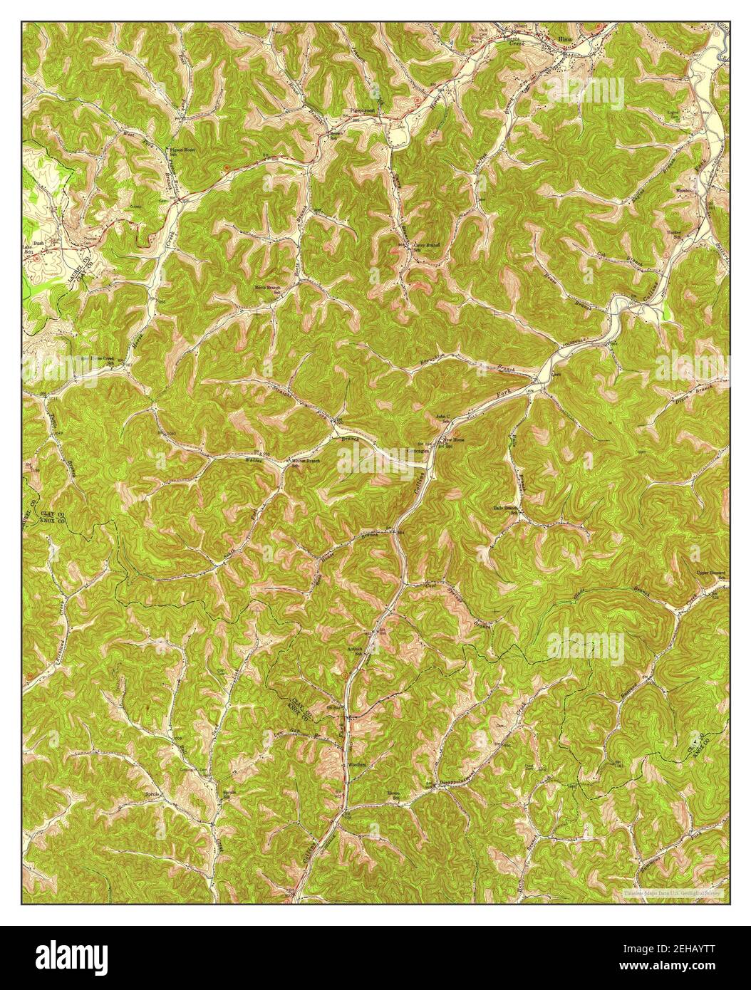 Hima, Kentucky, map 1952, 1:24000, United States of America by Timeless ...