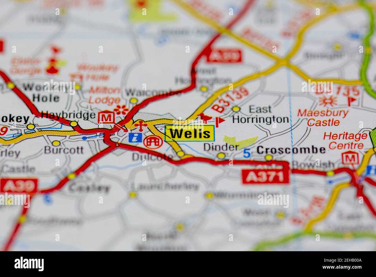 Wells and surrounding areas shown on a road map or Geography map Stock ...