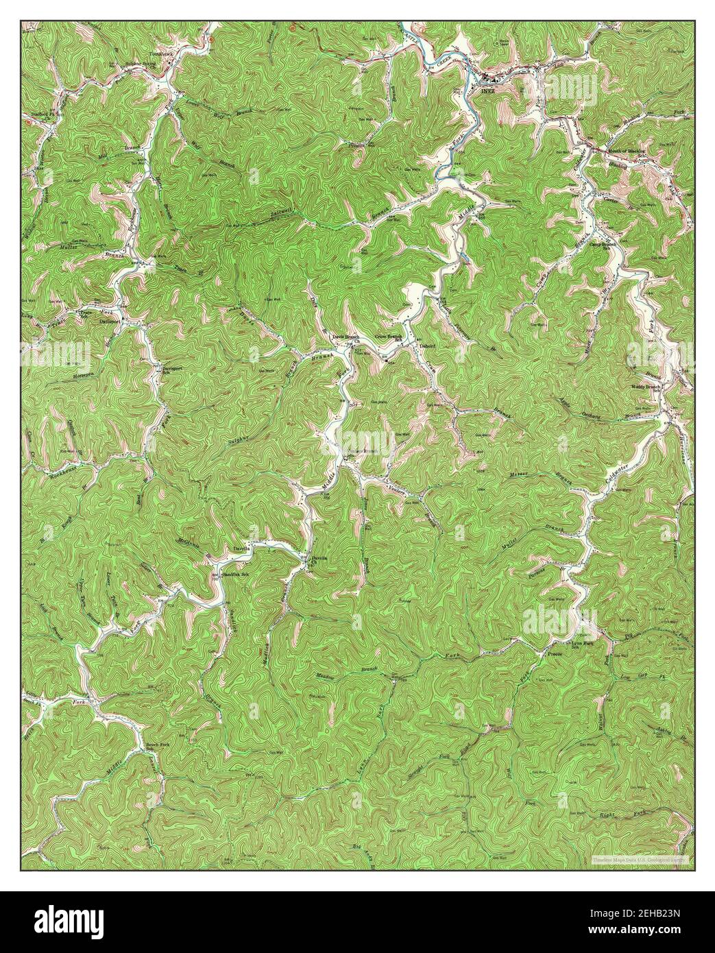 Inez, Kentucky, map 1954, 1:24000, United States of America by Timeless ...