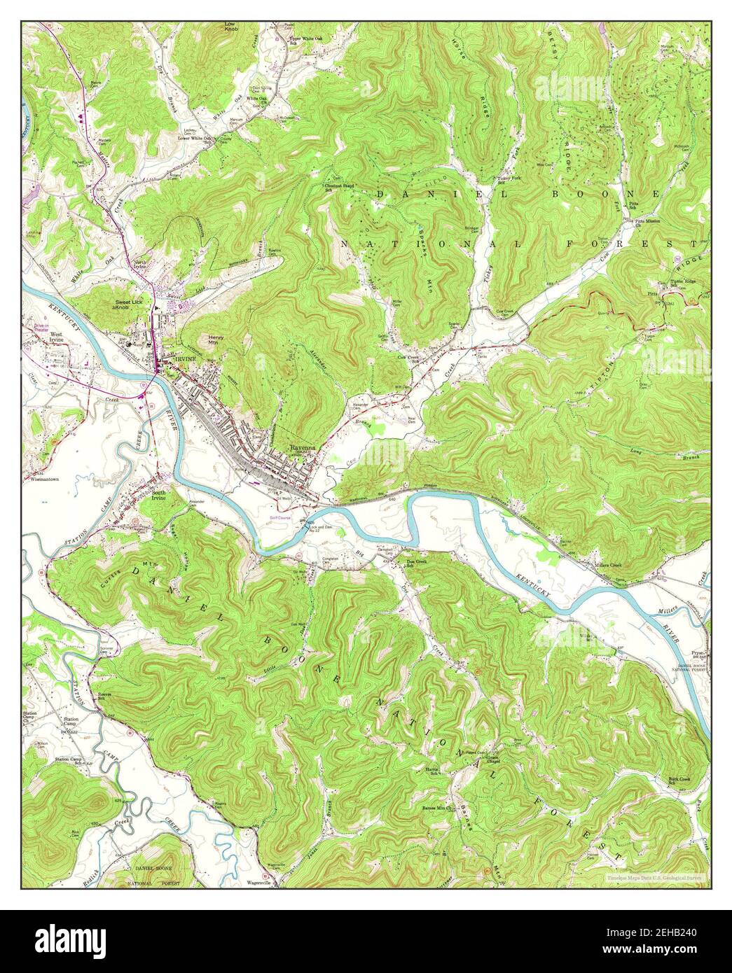 Irvine, Kentucky, map 1952, 1:24000, United States of America by ...