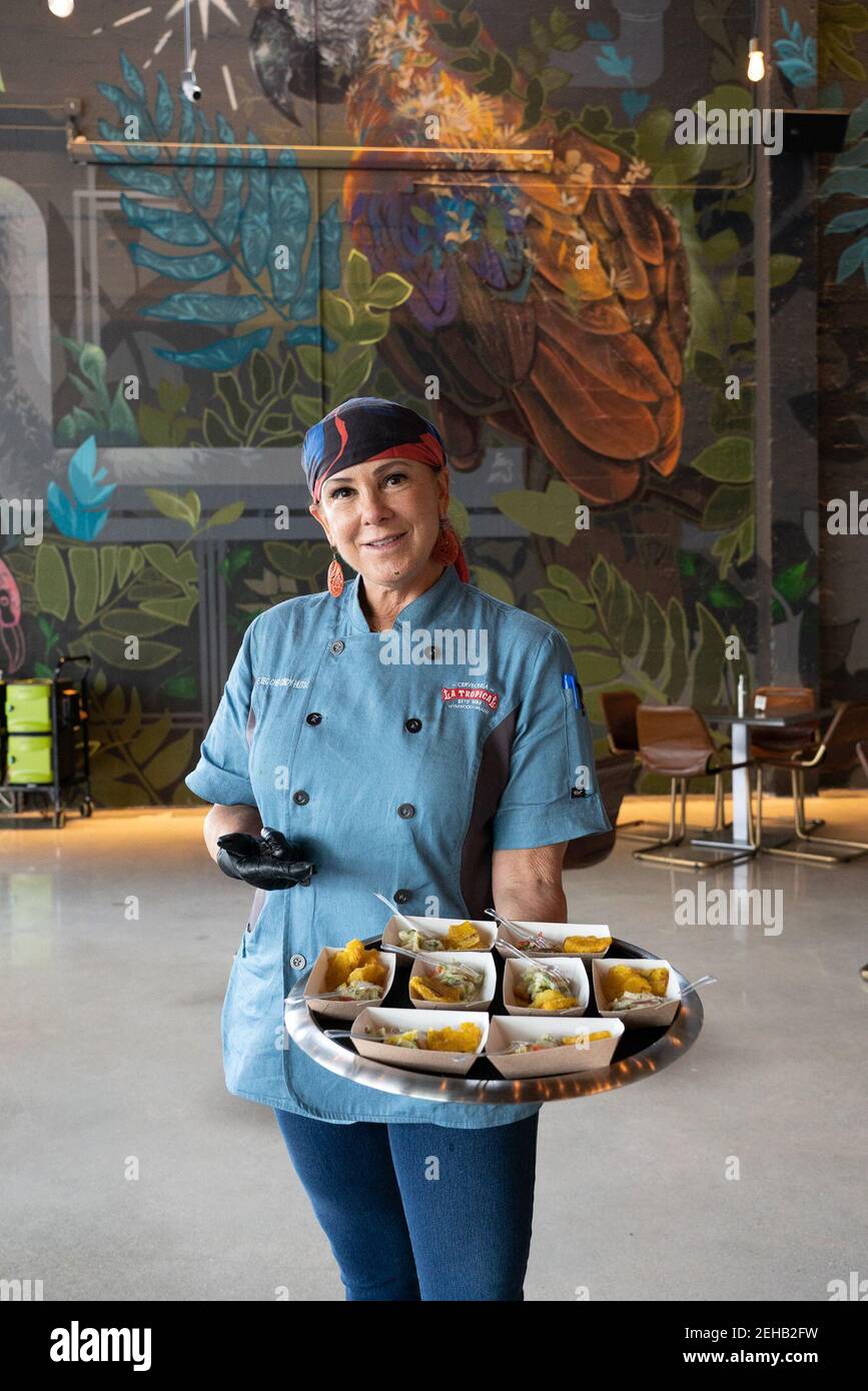 MIAMI, FL-FEB 22: Chef Cindy Hutson is seen during the ribbon cutting ...