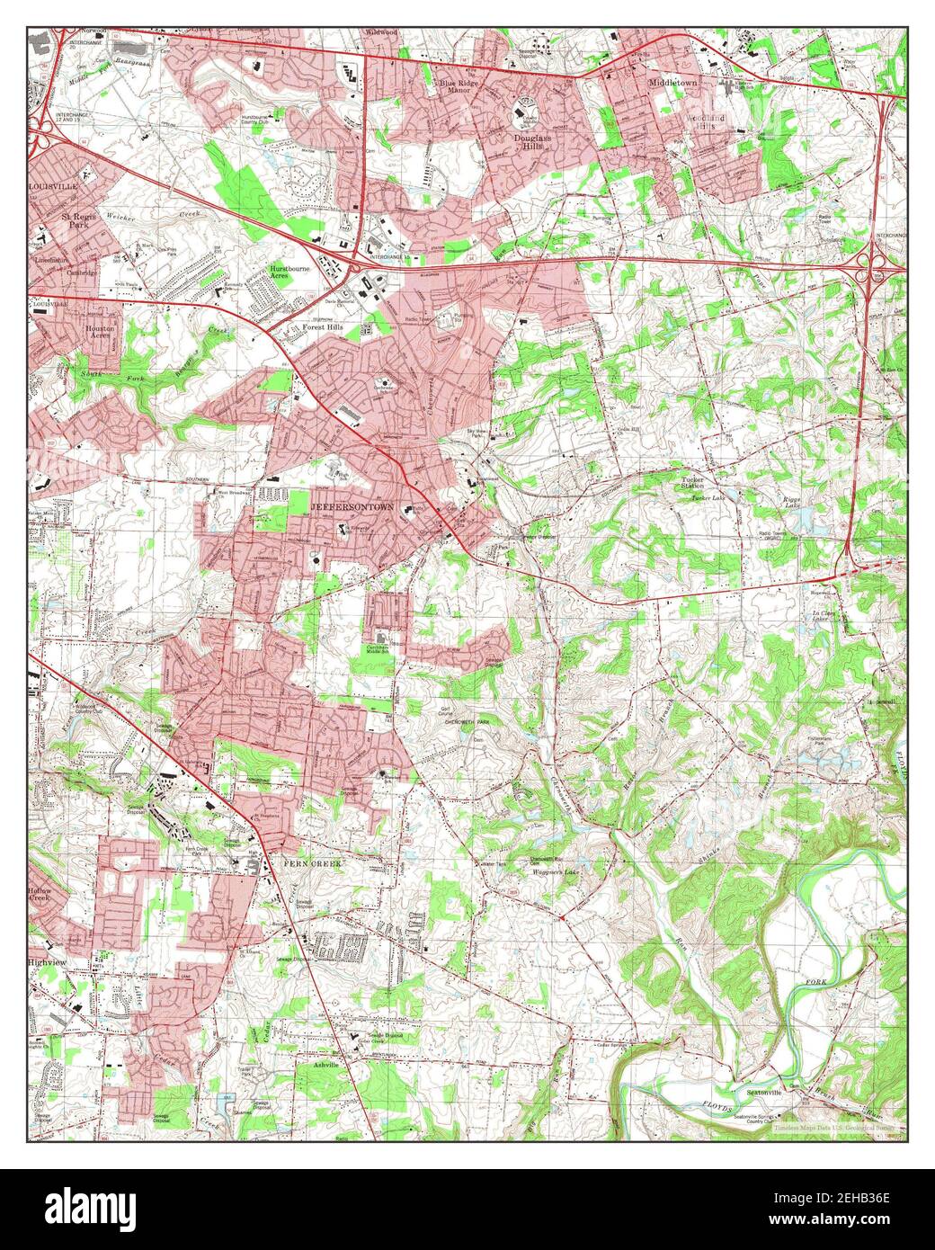 Jeffersontown map hi-res stock photography and images - Alamy