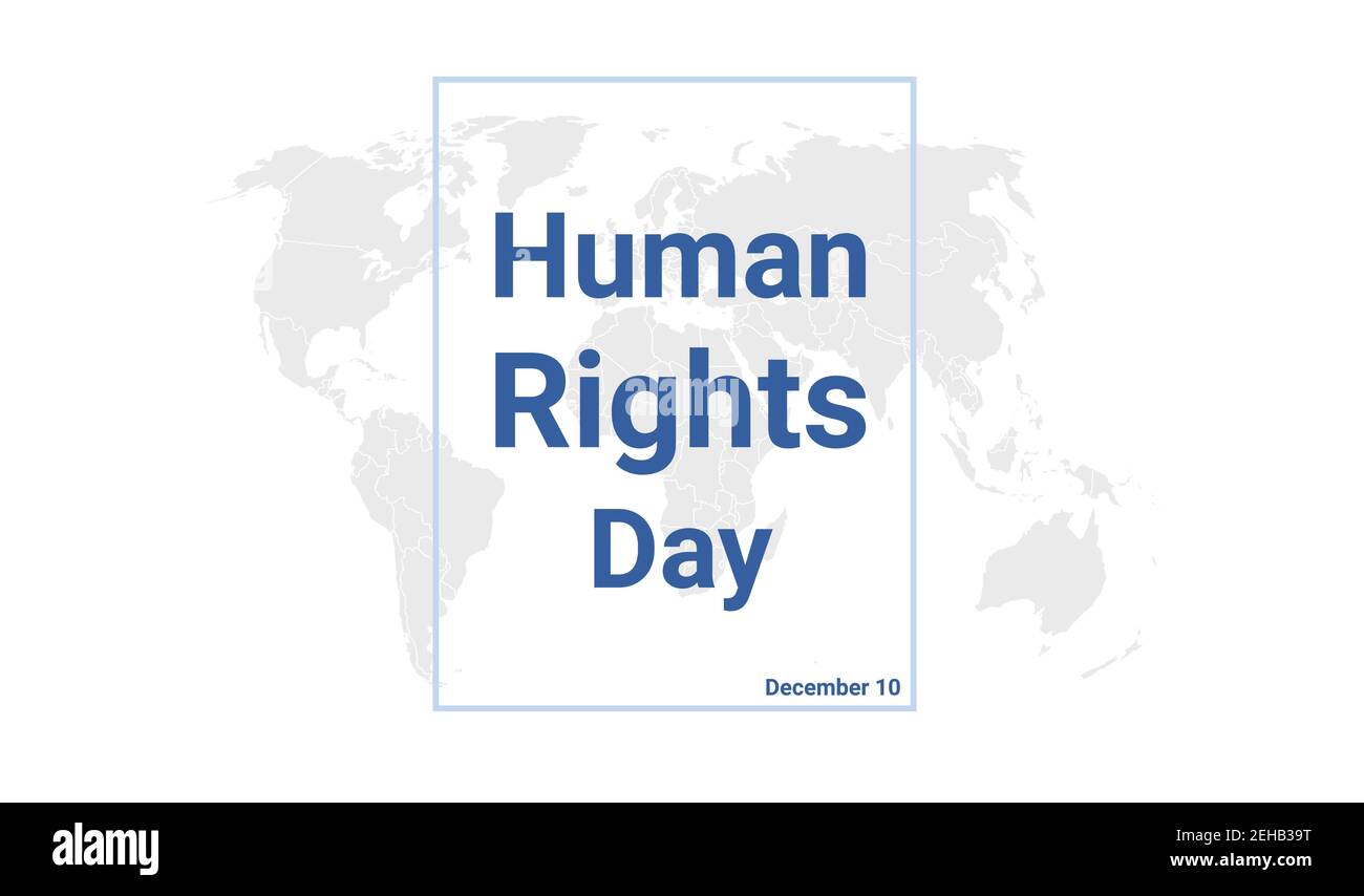 Human Rights Day holiday card. December 10 graphic poster with earth ...