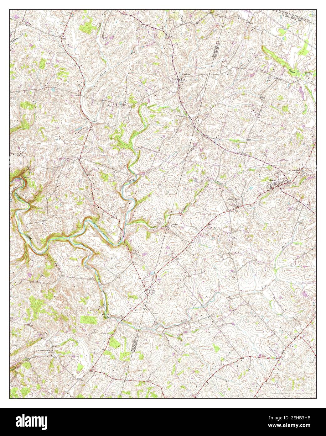 Keene, Kentucky, map 1952, 1:24000, United States of America by ...