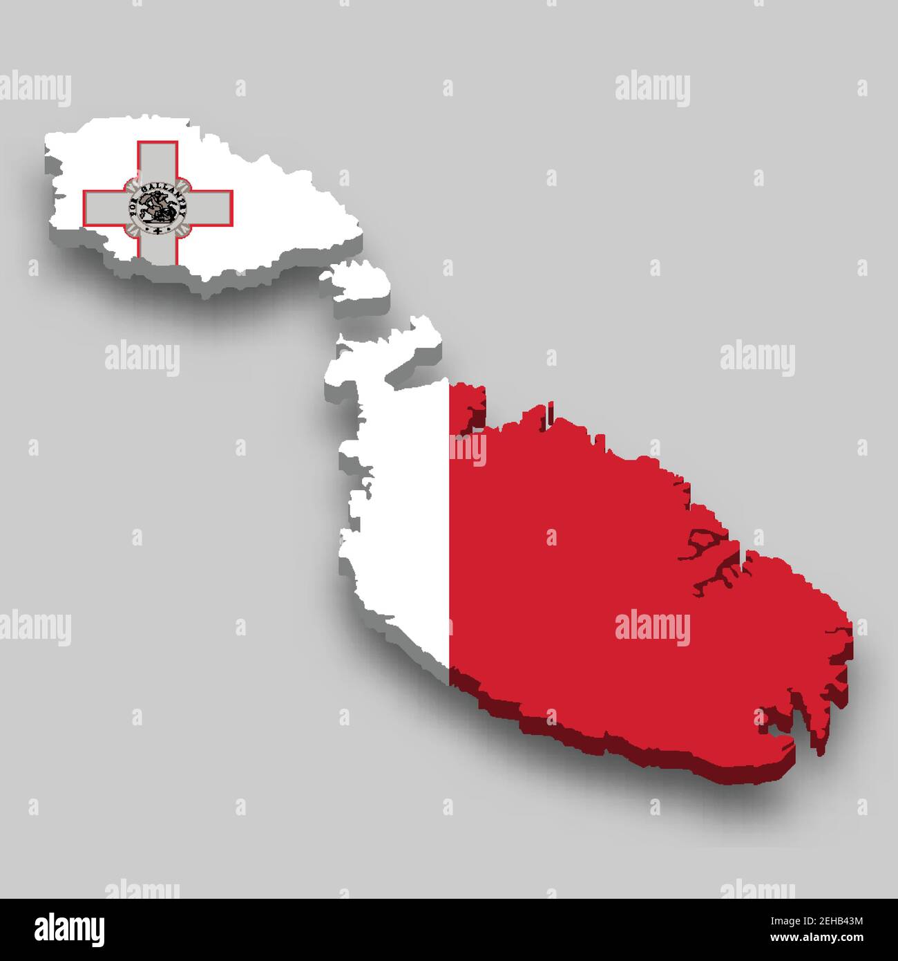 Malta map 3d Stock Vector Images - Alamy